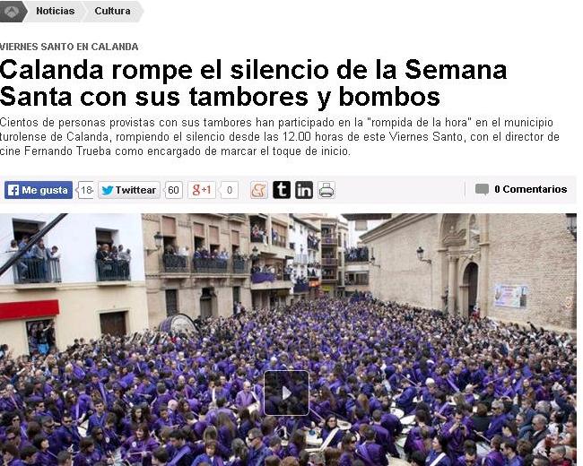 «La Semana Santa de Calanda y su difusión» por Rubén Magrazó Palos ...