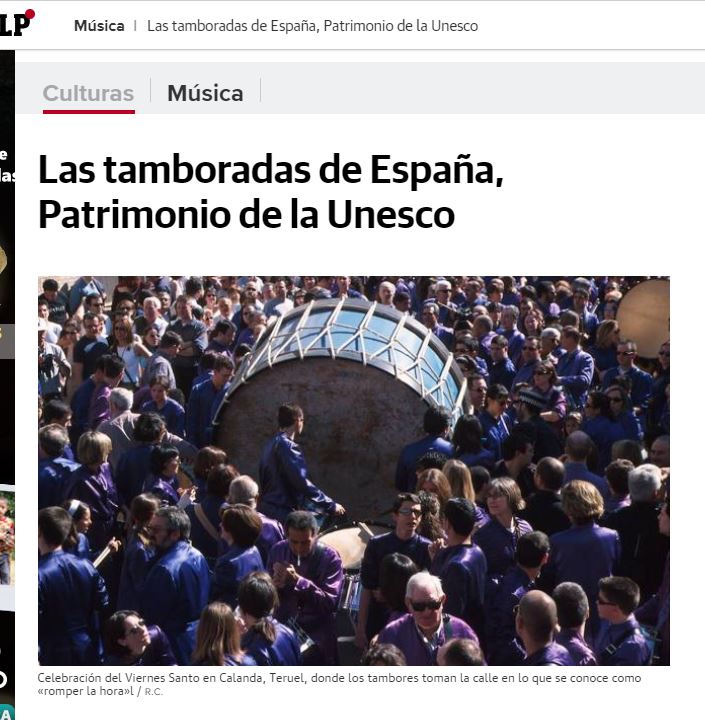 La «tamborrada» de Calanda en la Lista del Patrimonio Cultural ...